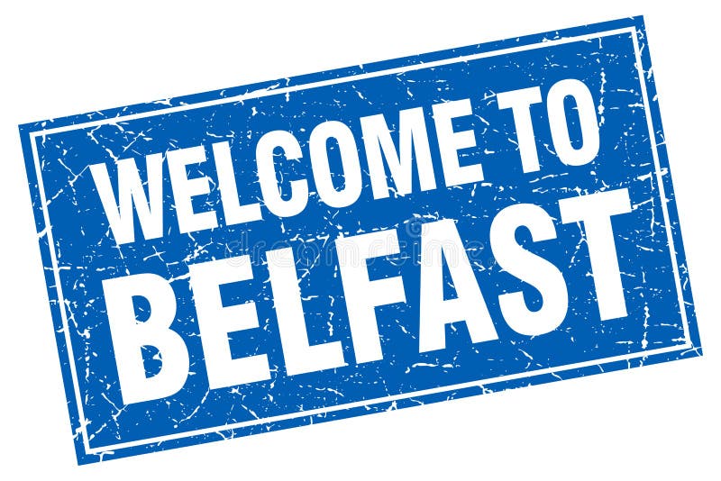 Belfast Blue Square Welcome To Stamp Stock Vector - Illustration of ...