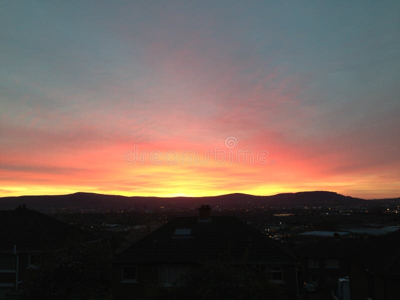 Belfast City Sunset stock image. Image of hills, belfast - 55145729