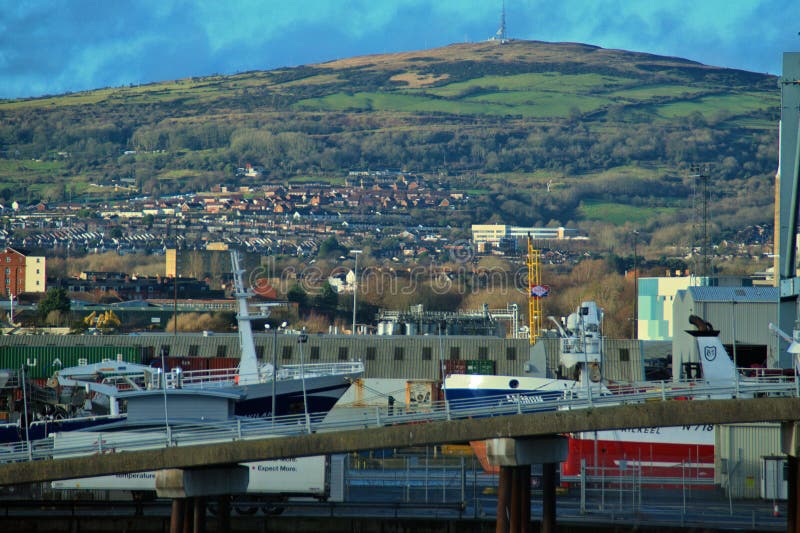 Belfast Docks and City in Co Antrim Northern Ireland Editorial Photo ...