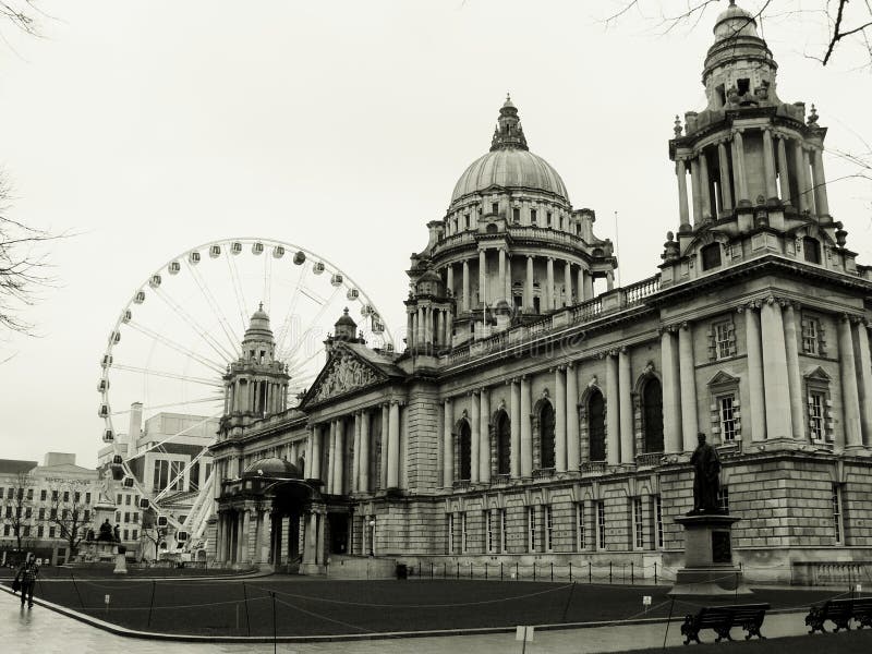 Belfast Eye, Ireland City Hall Stock Photo - Image of architecture ...