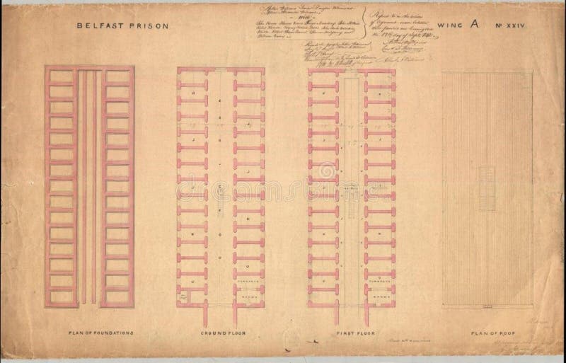 Belfast Gaol/Crumlin Road Prison Plans and Details Stock Image - Image ...