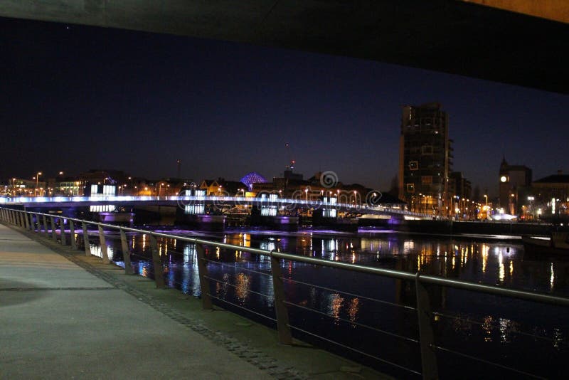 Belfast at night stock image. Image of shot, arena, belfast - 84178863