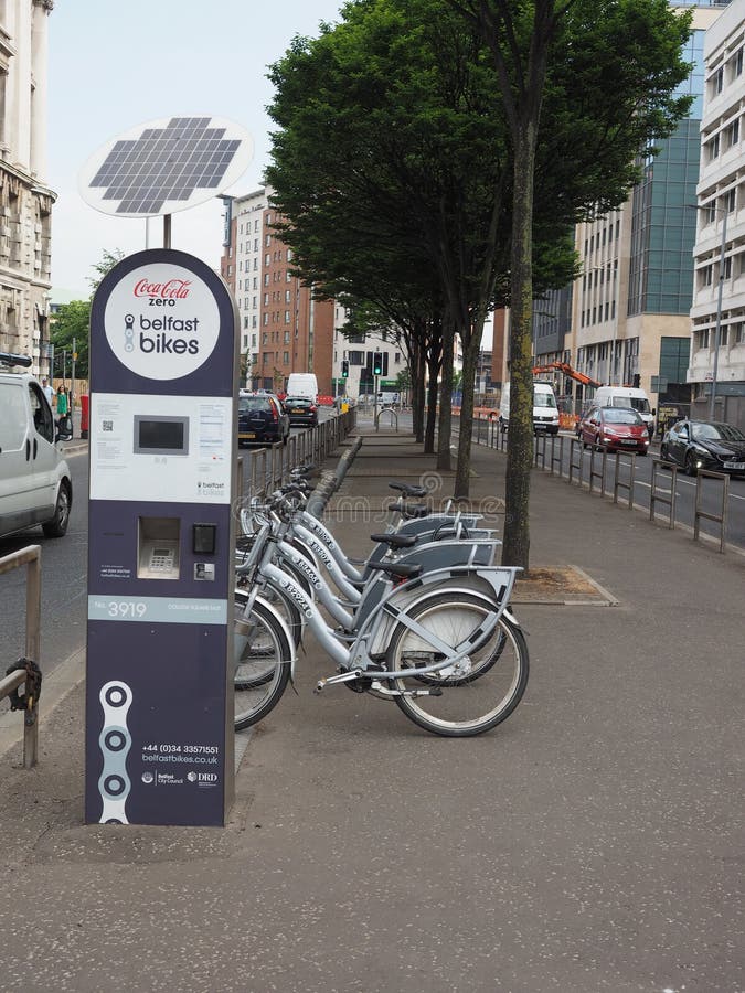 Bicycle Sharing System in Belfast Editorial Stock Image - Image of ...