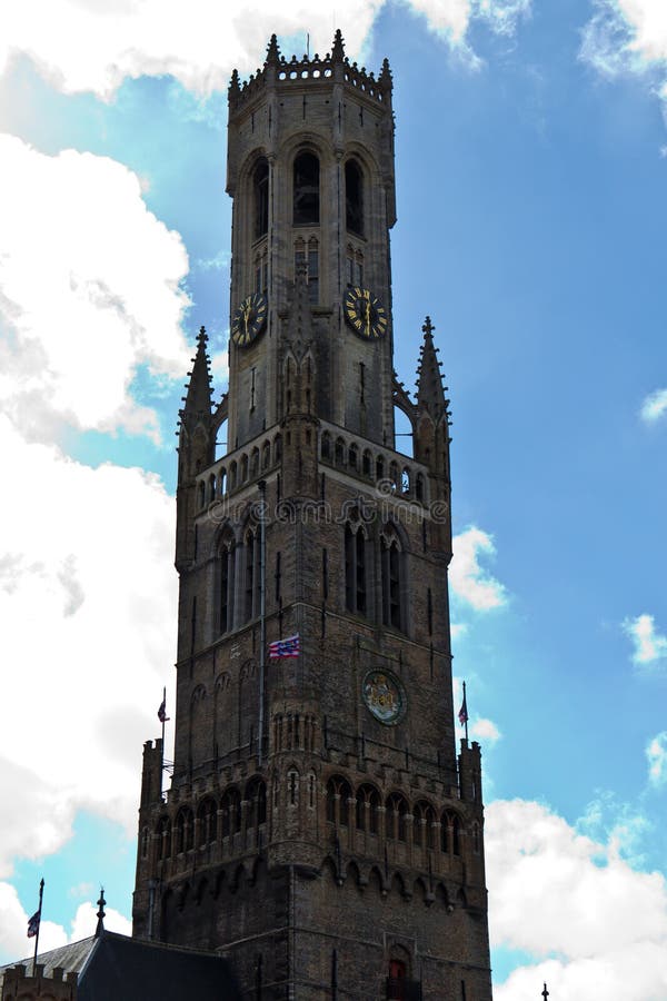 The Belfry , Bell Tower in Bruges Belgium Stock Photo - Image of hdri ...