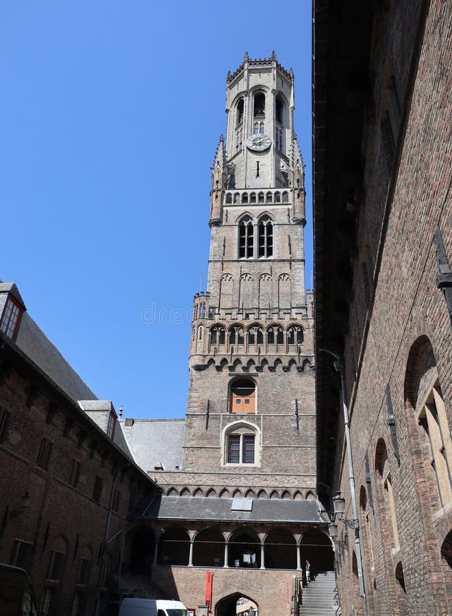 Belfort of Bruges City in Belgium Stock Image - Image of bell, belfort ...
