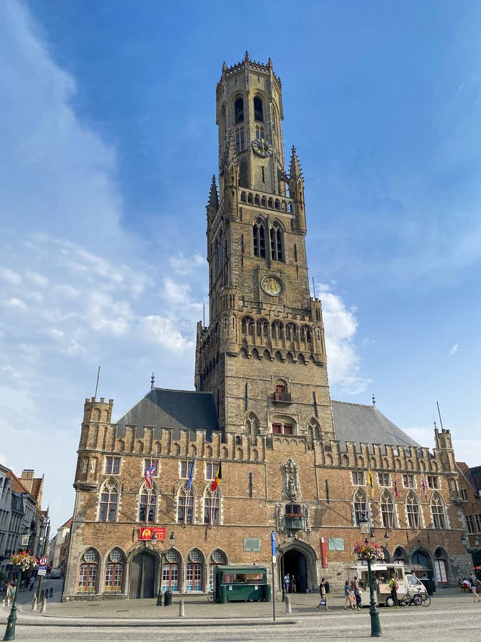 The Top of the Belfort in Bruges Stock Image - Image of house, belgian ...