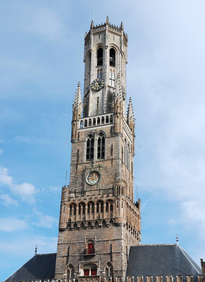 Belfort Tower in Bruges (Belgium) Stock Photo - Image of monuments ...