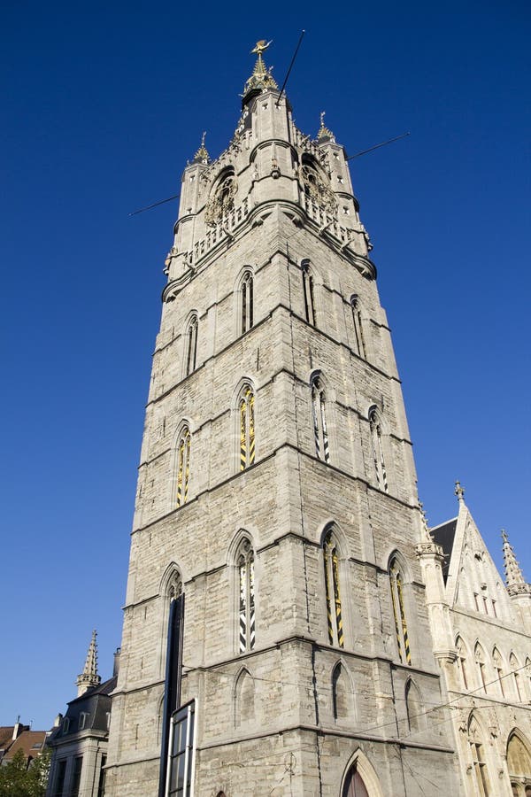 Belfort Tower in Ghent stock photo. Image of belltower - 20722056