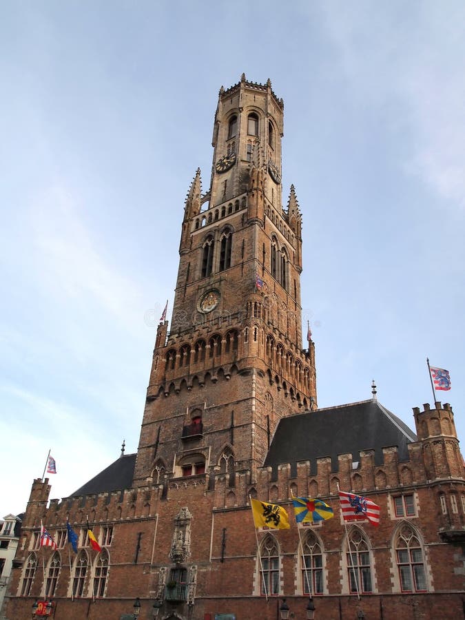 The Belfry or Belfort of Bruges , Belgium Stock Photo - Image of ...