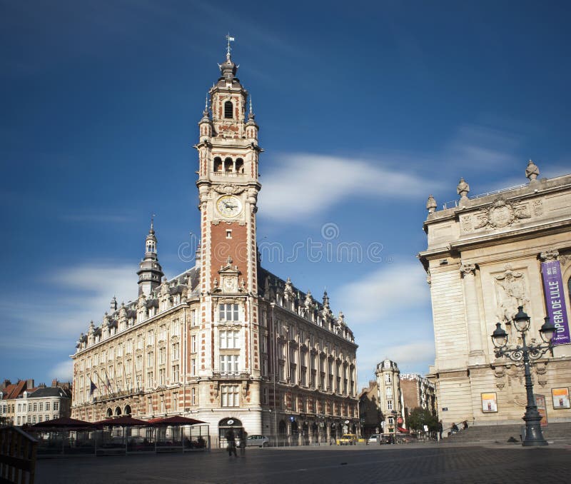 Belfry on the Main Square of Lille, France Stock Image - Image of ...