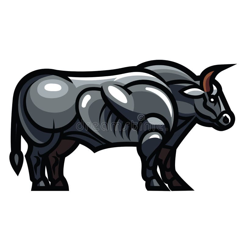 Belgian Blue bull stock vector. Illustration of hyper - 95485291