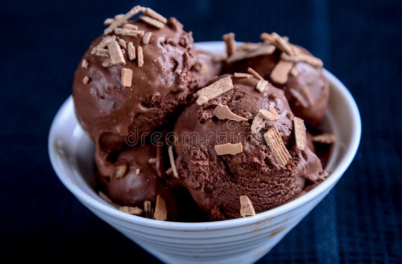 Belgian Chocolate Dry Fruit Ice Cream Stock Photo - Image of creamy ...