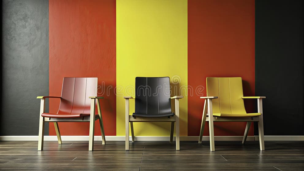 Belgian FlagInspired Coloured Chairs a Vibrant Interior Design ...