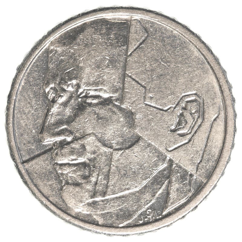 1 Belgian Franc, Coin of Belgium Stock Photo - Image of color, sign ...