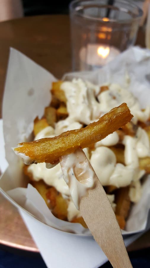 Belgian French Fries With Mayonnaise Stock Image - Image of potatoes ...