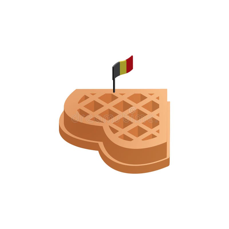 Belgian Waffle with Flag. Vector Illustration Decorative Design Stock ...