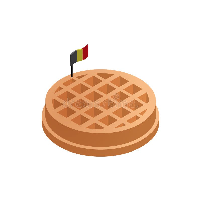 Belgian Waffle with Flag. Vector Illustration Decorative Design Stock ...