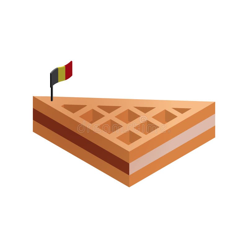 Belgian Waffle with Flag. Vector Illustration Decorative Design Stock ...