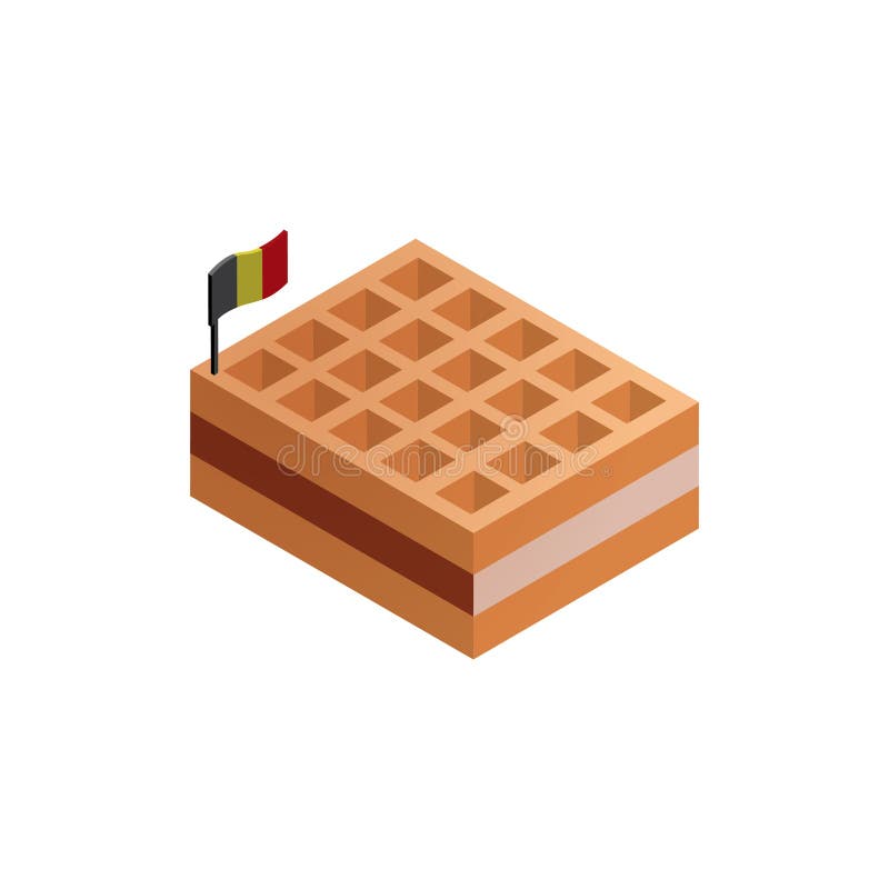 Belgian Waffle with Flag. Vector Illustration Decorative Design Stock ...