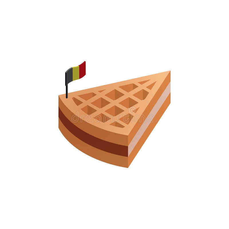 Belgian Waffle with Flag. Vector Illustration Decorative Design Stock ...