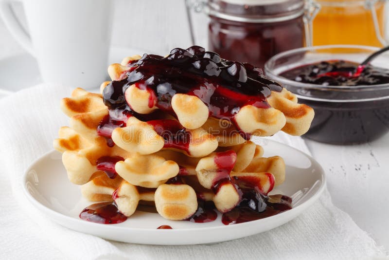 Waffles time stock image. Image of breakfast, lunch, pastry - 53581457