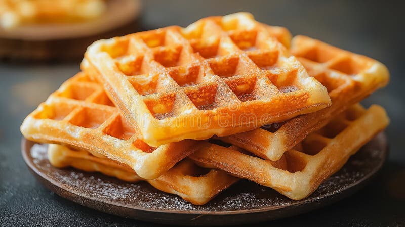 Belgian Waffles, Golden and Crispy, Isolated on White Background ...