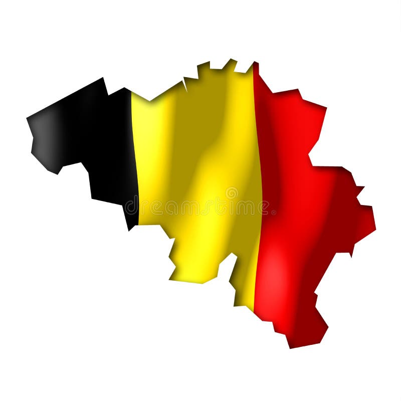Belgium - Country Flag and Border Shape Stock Illustration ...