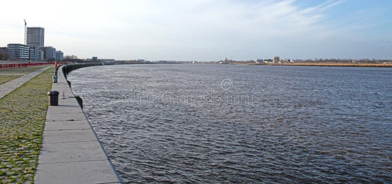 Belgium, Antwerp, Schelde River, Waterfront Stock Photo - Image of ...