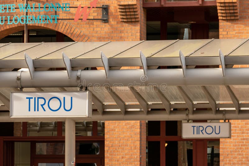Belgium, Charleroi, Tirou Bus Stop Editorial Image - Image of november ...