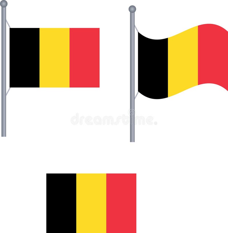 A set of flags of belgium stock vector. Illustration of presentation ...