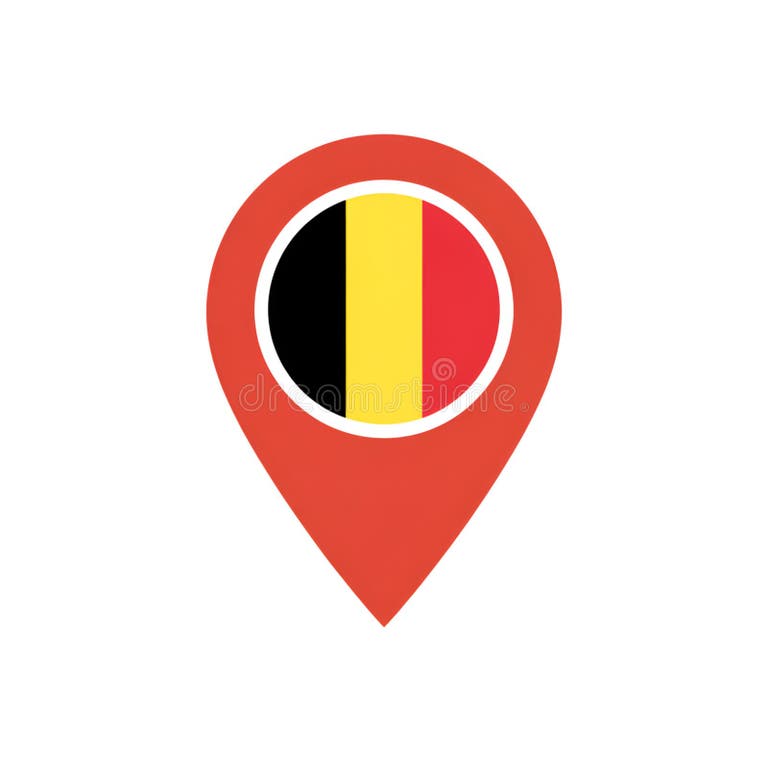 Belgium Location Pin Map Pointer Flag Icon Graphic Design Geo Red Flat Place Black Travel Vector ...
