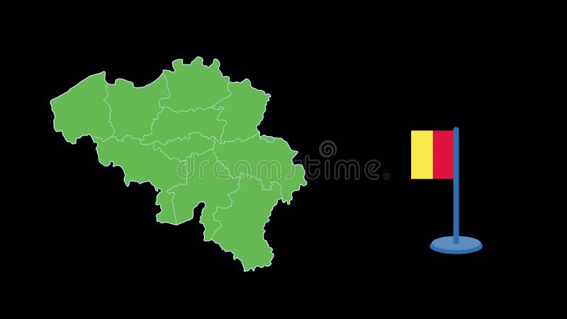 Belgium Flag and Map Shape Animation Stock Footage - Video of outline ...