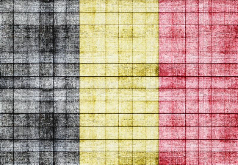 Belgium Flag Painted on Old Square Blocks Wood Texture Stock ...