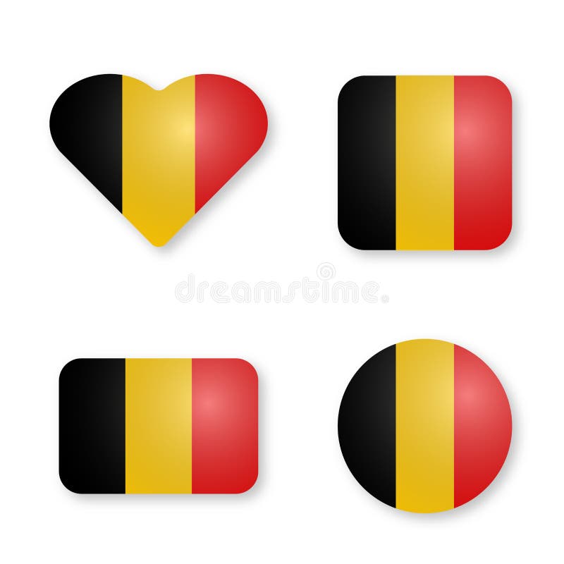 Belgium Flag Sticker Set, Vector Illustration Stock Vector ...