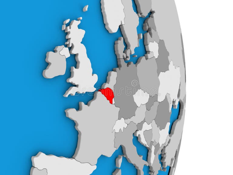 Belgium on globe stock illustration. Illustration of politics - 84708311