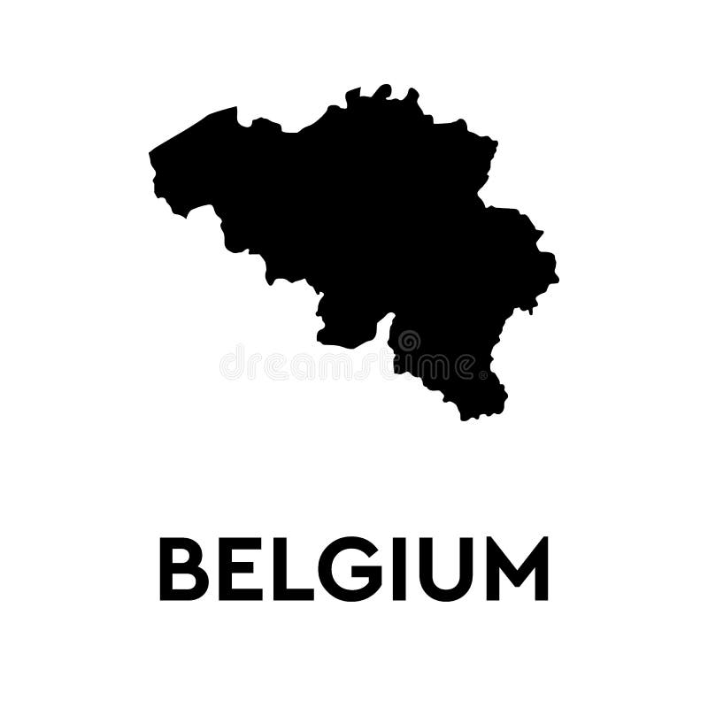 Belgium Map - Blank Map of Belgium Black Silhouette and Outline ...