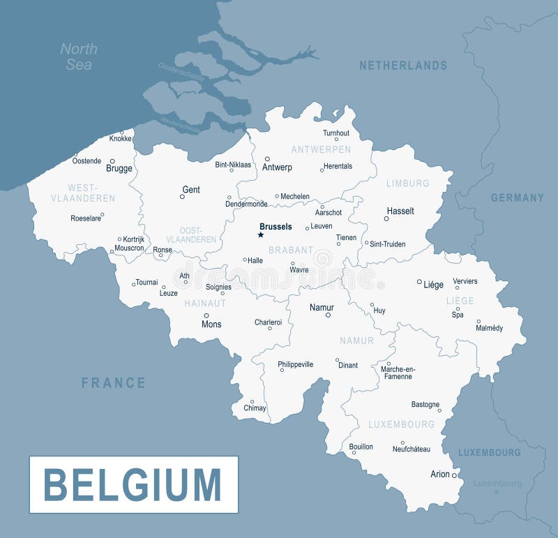 Belgium Map. Detailed Vector Illustration of Belgian Map Stock Vector ...