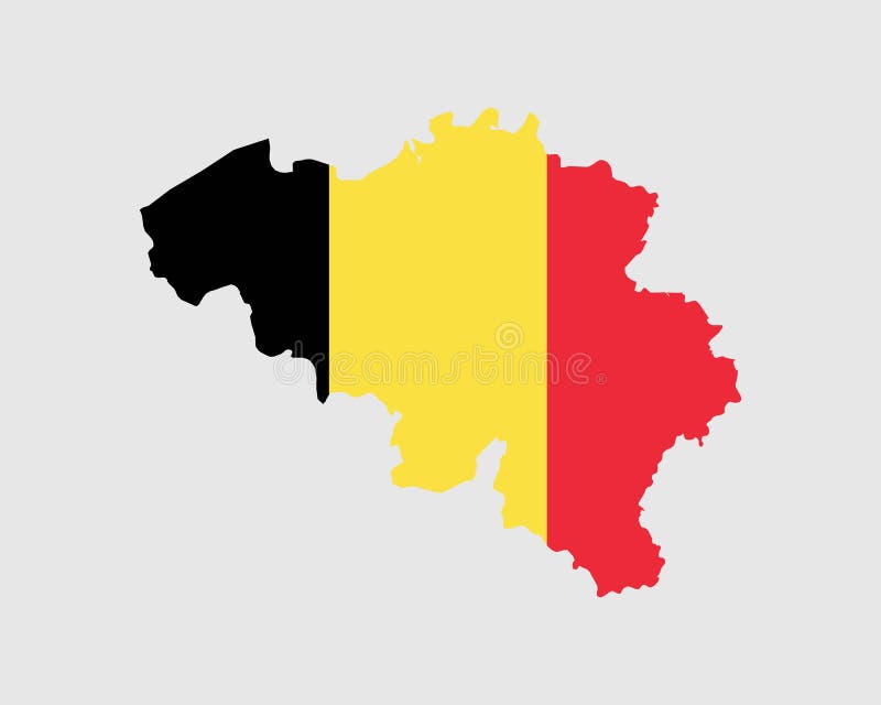 Belgium Map Flag. Map of Belgium with the Belgian Country Flag Stock ...