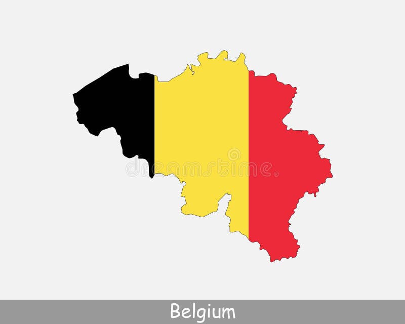 Belgium Map Flag. Map of Belgium with the Belgian National Flag ...