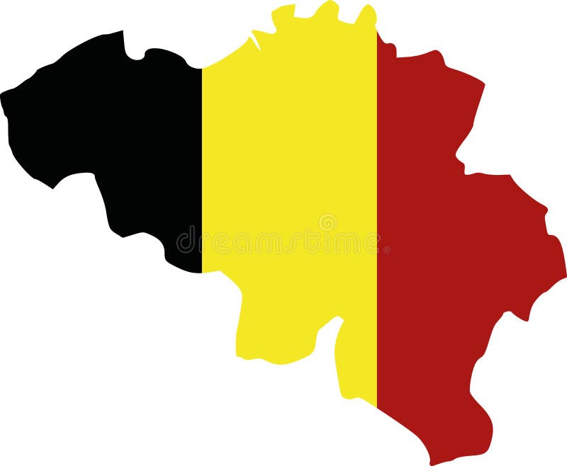 Belgium Country Shape in Flag Colors. Belgian Map Stock Vector ...