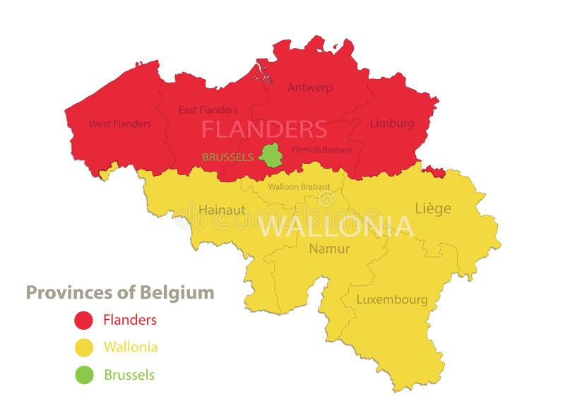 Belgium Map, Individual Regions with Names, Provinces of Belgium ...