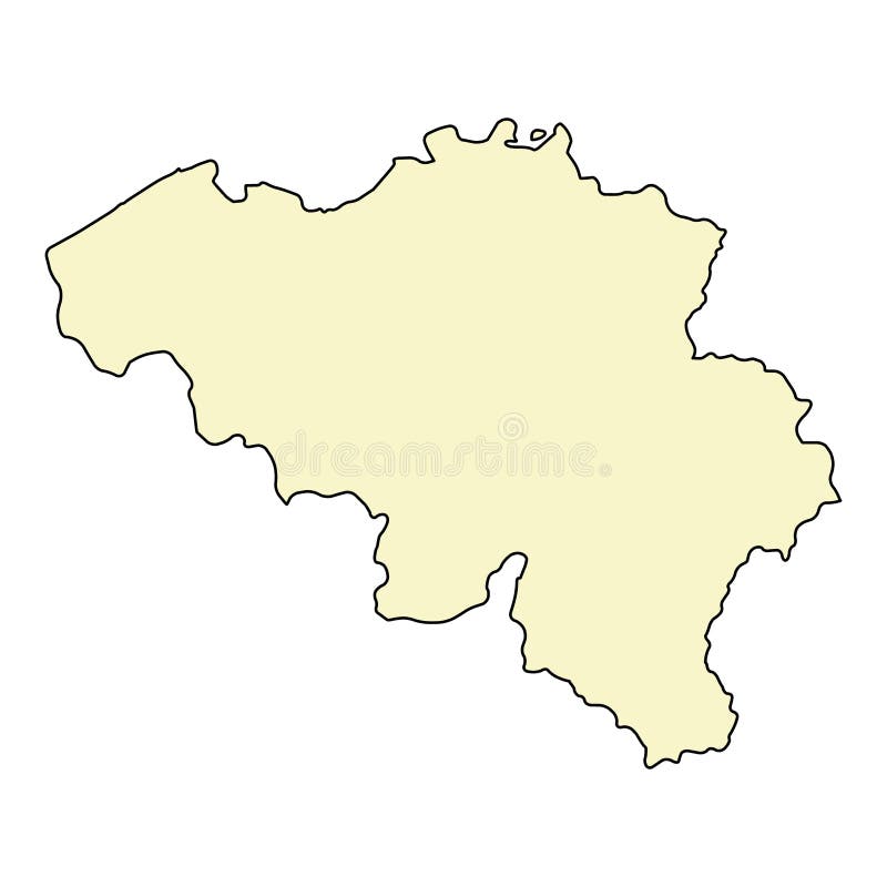 Belgium Map Symbol Shape, Travel Web Flat Concept Icon Vector ...