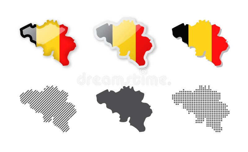 Belgium - Maps Collection. Six Maps of Different Designs Stock ...