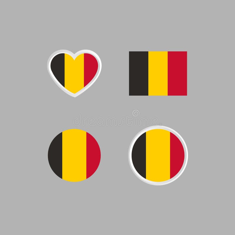 Belgium Nation Flag Collection Emblem Design Vector Stock Vector ...