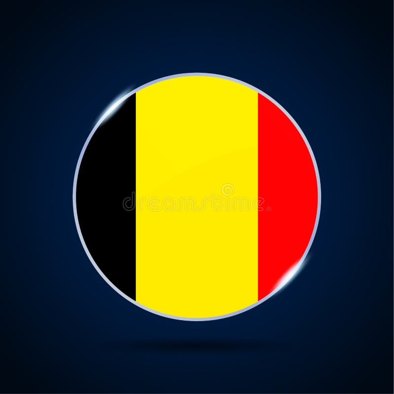 Belgium National Flag Circle Button Icon. Simple Flag, Official Colors ...