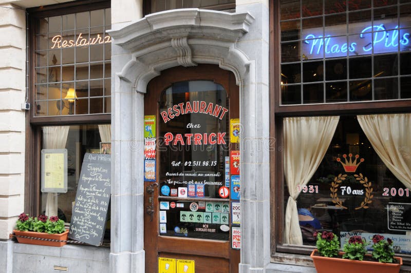 Belgium, Picturesque Sablon District of Brussels Editorial Photo ...