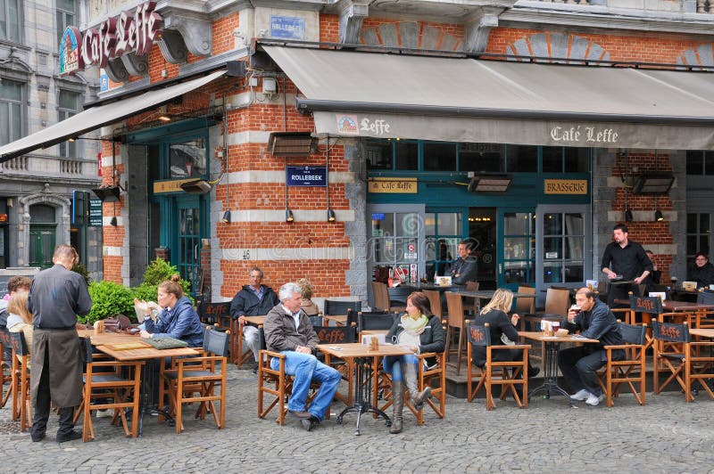 Belgium, Picturesque Sablon District of Brussels Editorial Stock Image ...