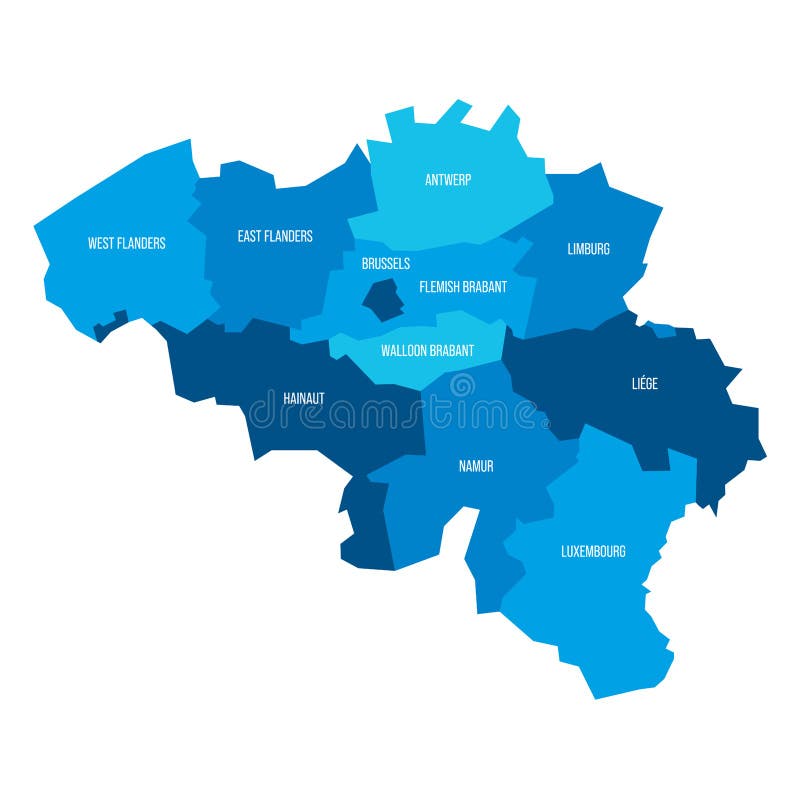 Belgium Political Map of Administrative Divisions Stock Vector ...