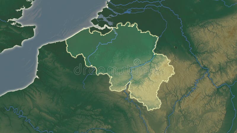 Belgium - Relief. Composition Stock Illustration - Illustration of ...