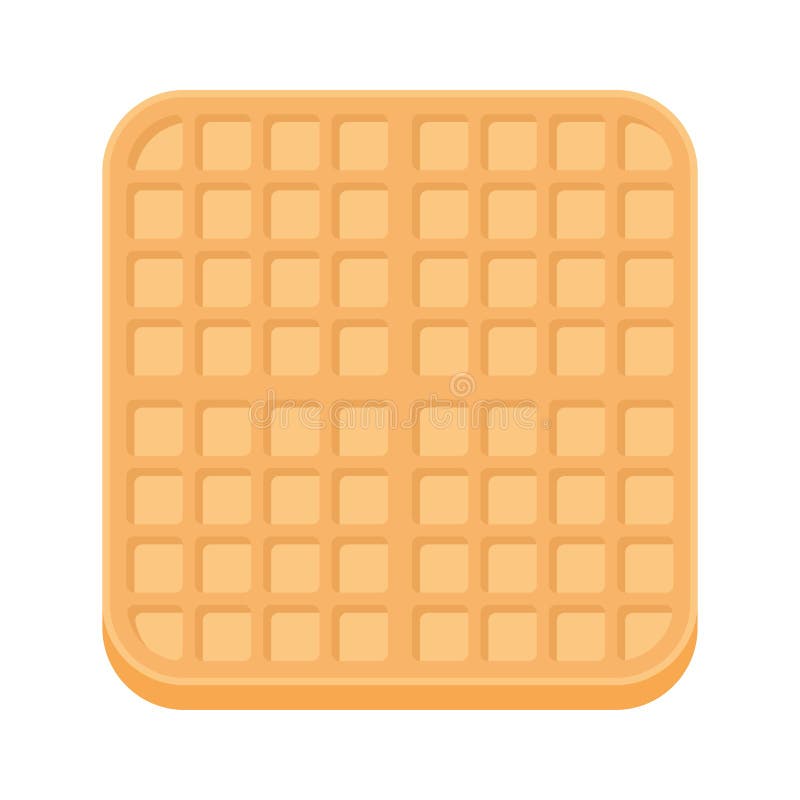 Belgium Square Waffle in Flat Style Stock Vector - Illustration of ...